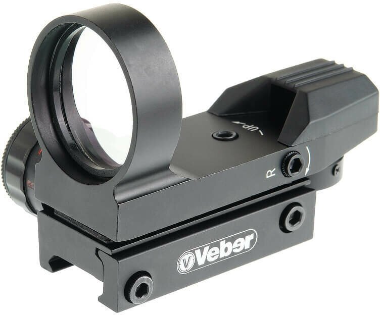 Коллиматорный прицел Veber "Пневматика", 1x, 22, 3RG, с меткой, зеленый/красный