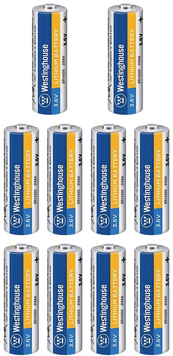 Литиевые батарейки 3.6V Westinghouse ER 14335 (2/3AA) 10шт.