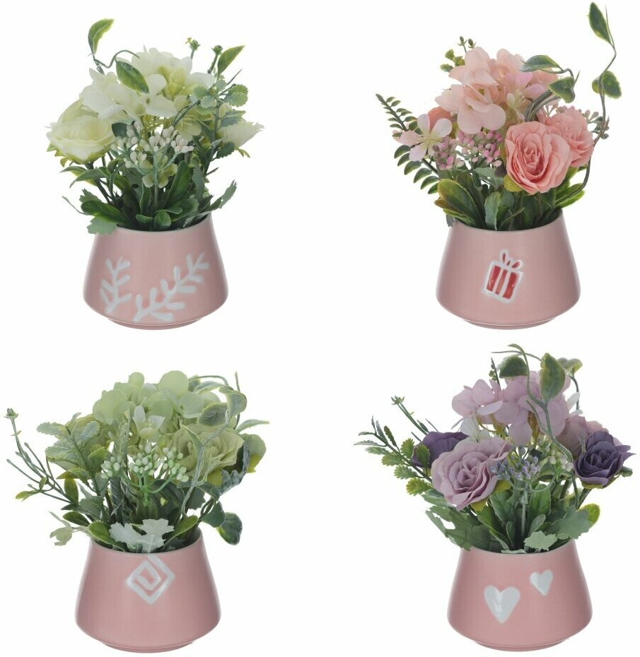 Цветочная композиция, L19 W15,5 H20,5 см, 4в.