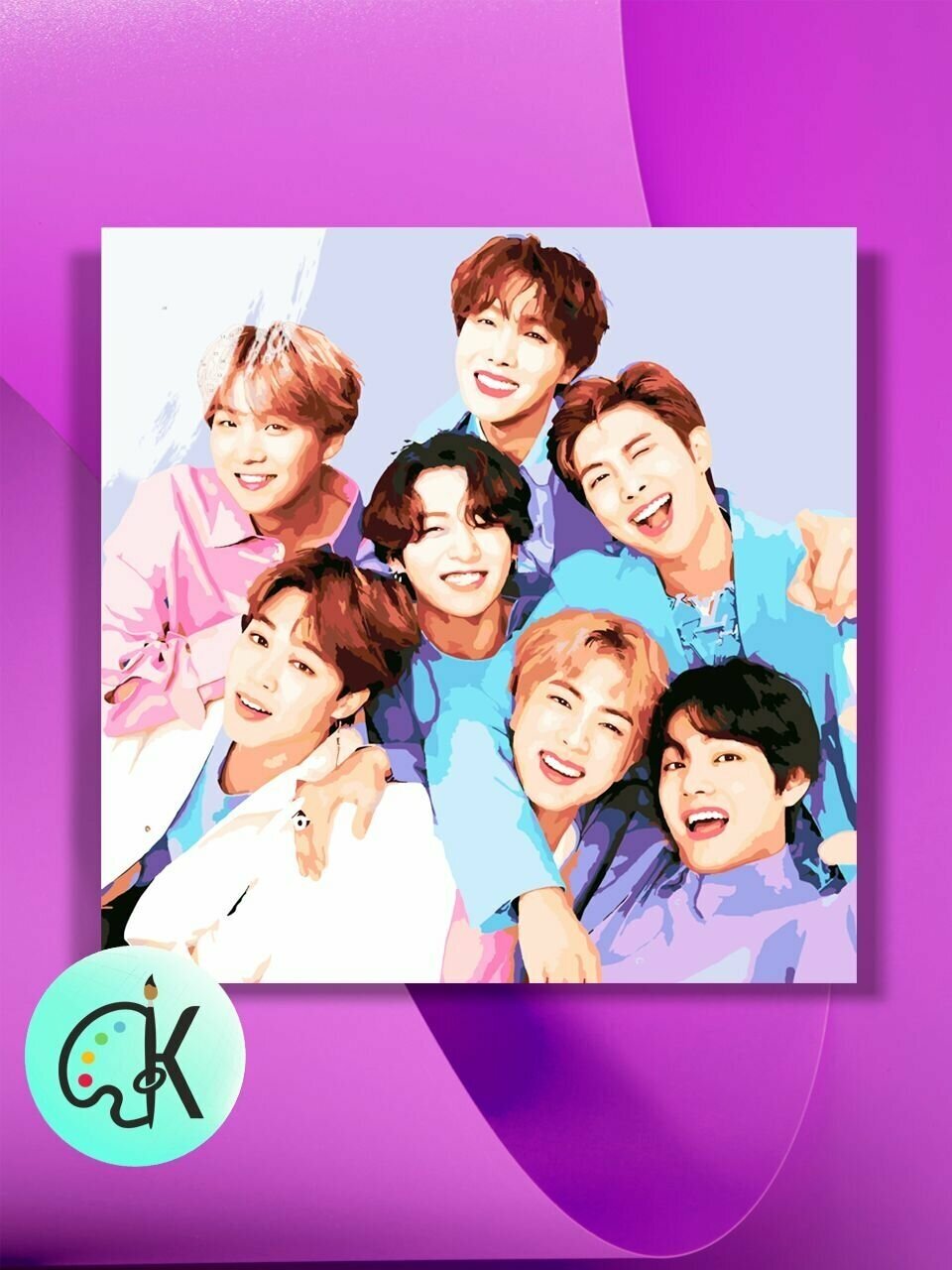 Картина по номерам на холсте BTS Bangtan Boys, 40 х 40 см