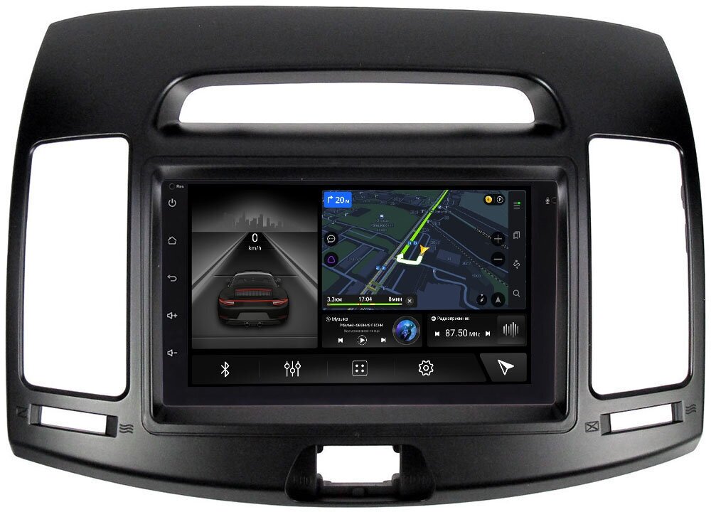 Штатная магнитола Hyundai Elantra 4 (HD) 2006-2011 (черная) Canbox M-Line 9863-RP-HDHD-30 Android 10 (4G-SIM, 2/32, DSP, QLed)