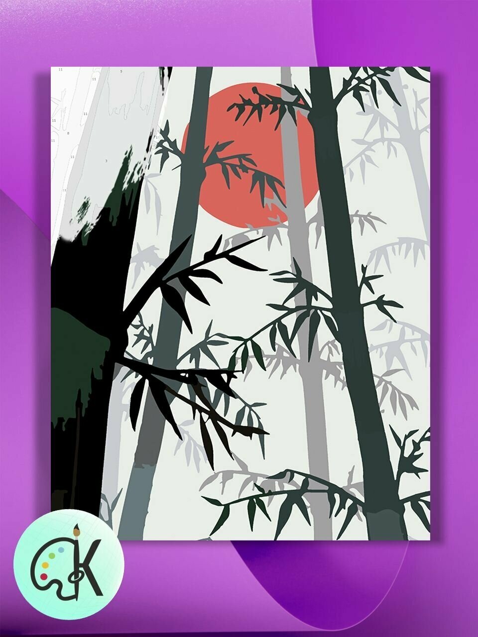 Картина по номерам на холсте Бамбук минимализм, 40 х 60 см