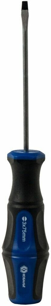 Отвертка Ultra Grip кобальт SL 3,0 х 75 мм CR-V, двухкомпонентная рукоятка (1 шт.) подвес (646-225)