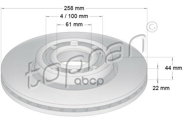 Диск тормозной (замена для HP-701203755) topran арт. 701203001