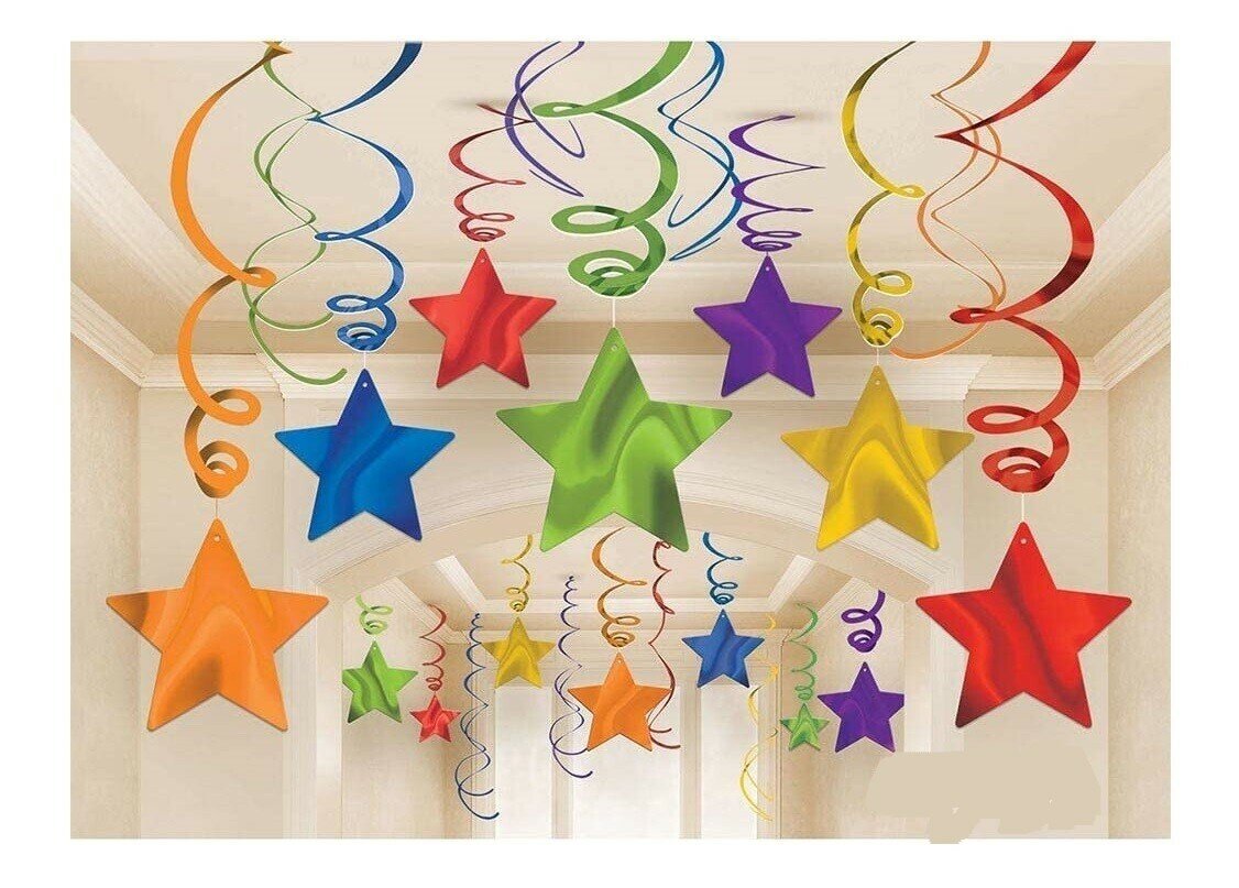 Спирали Звезды ассорти, 46-60см, 30шт