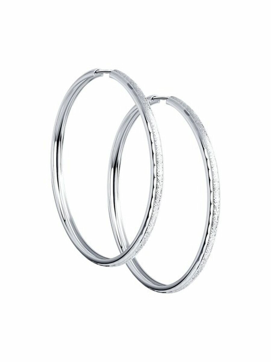 Серьги конго, серебро, 925 проба, родирование