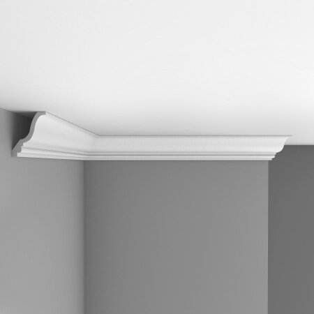 Плинтус Потолочный Гладкий Decomaster 96211 В75хШ57хД2400 мм / Декомастер.