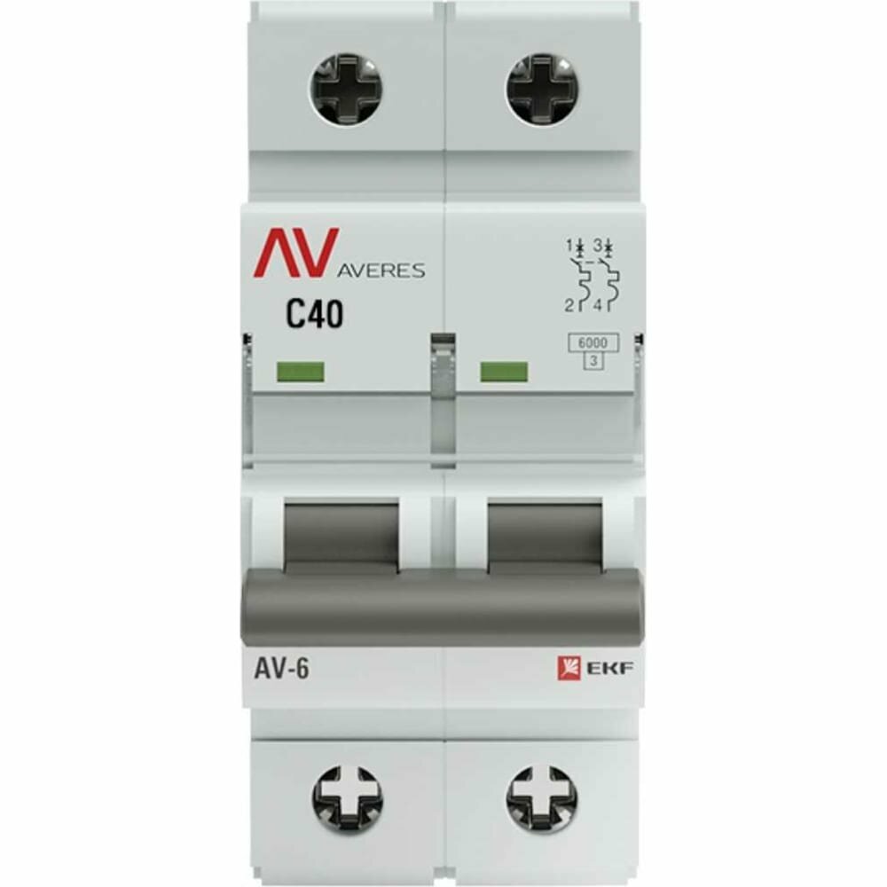 Автоматический выключатель EKF AV-6 2P 40A 6kA AVERES mcb6-2-40C-av