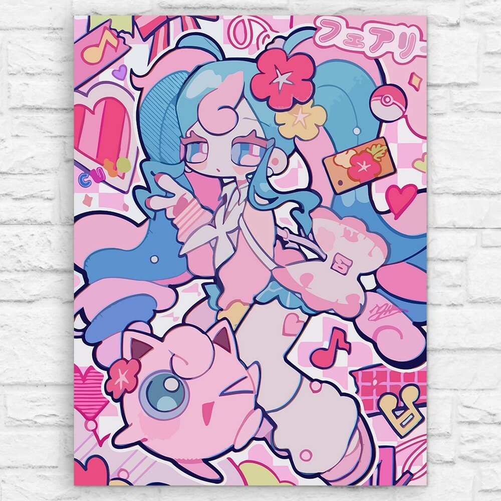 Картина по номерам на холсте аниме мику хацунэ (вокалоид, синаморолл, девушка) - 14900 60х80