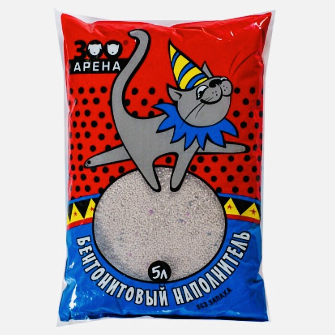Наполнитель комкующийся 5 л "без отдушки" ЗооАрена бентонитовый для лотка кошачьего туалета