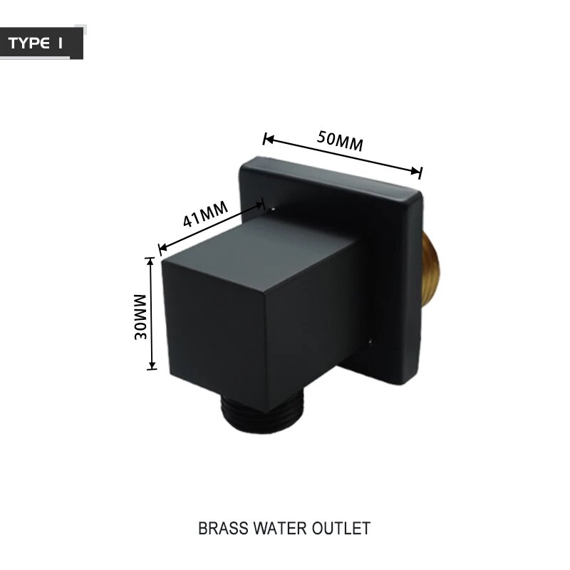 Латунный держатель для душа черный Type I with Outlet