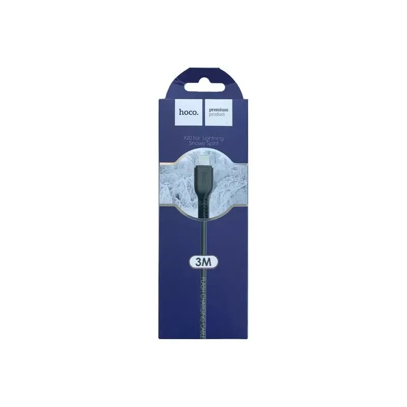 Кабель HOCO Lightning 3м чёрный (X20)
