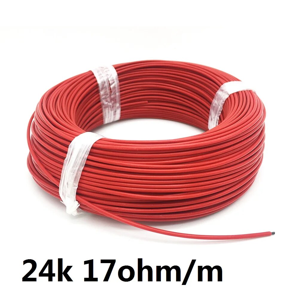 Нагревательный провод MINCO HEAT 100 метров, 24K, фторопласт, 17 Ом/м