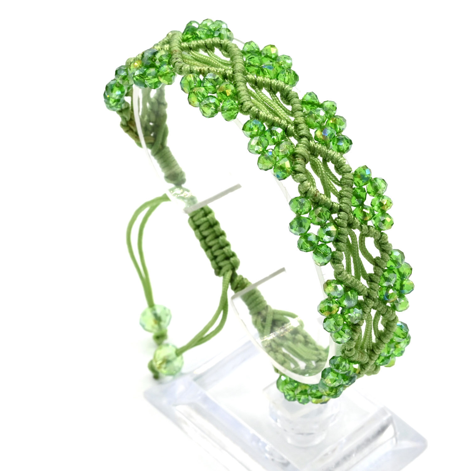 Плетеный браслет, циркон