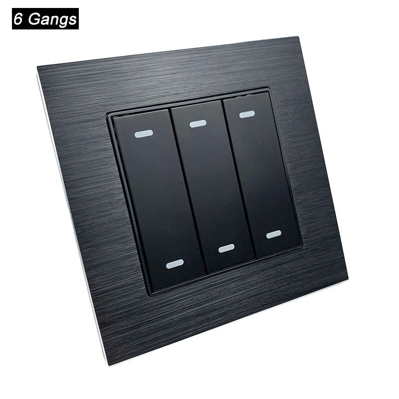 6-клавишный настенный переключатель KinCony Black 6 buttons