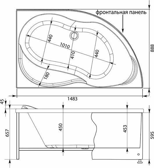 Акриловая ванна Aquanet Graciosa 150x90 R