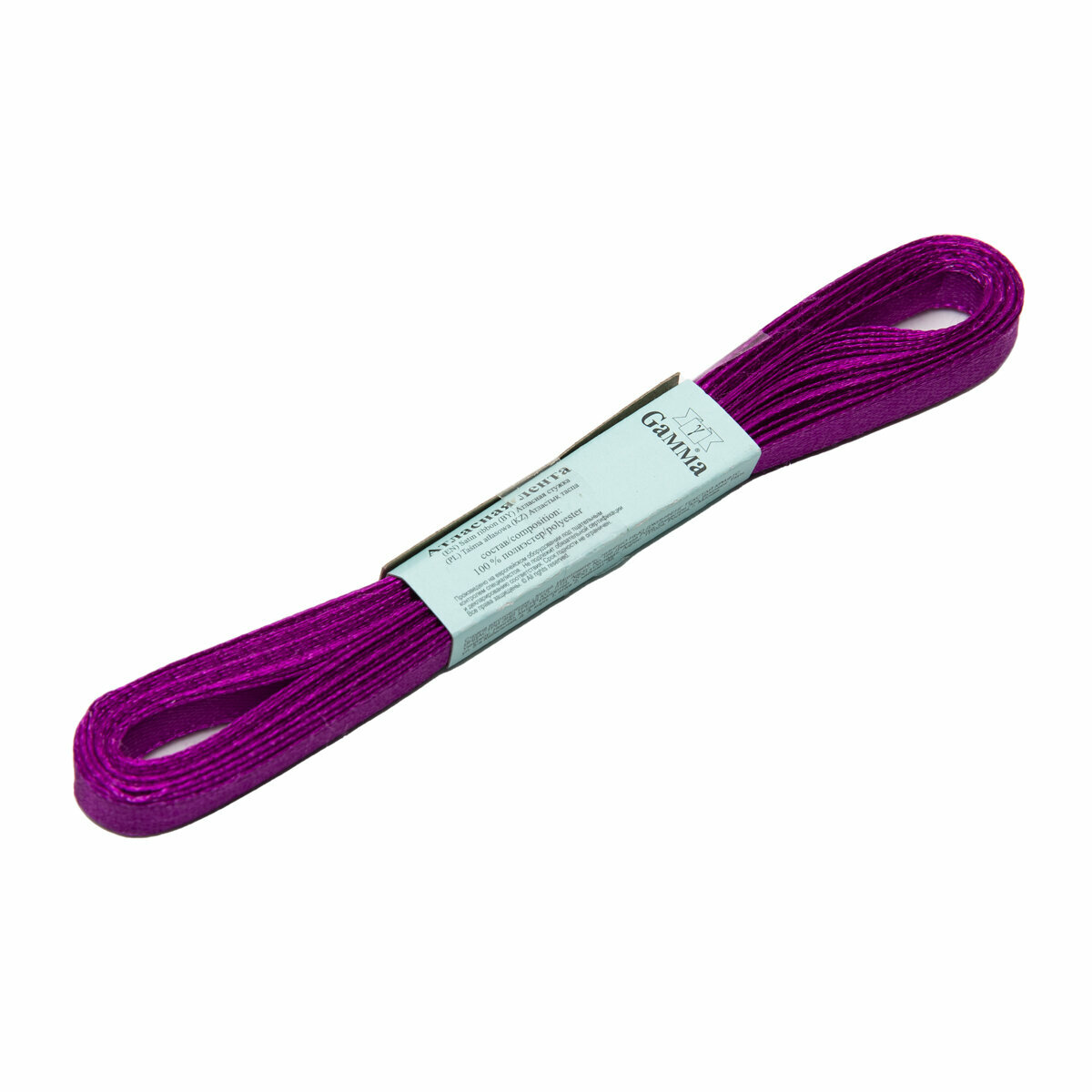 Лента атласная 6 мм 10 шт по 5.4 м "Gamma" AL-6P №501N(18-3250) фиолетовый