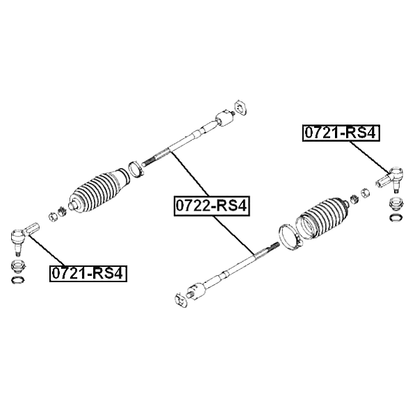 ASVA 0722-RS4 (4709161 / 4883063J00 / 93194002) тяга рулевая