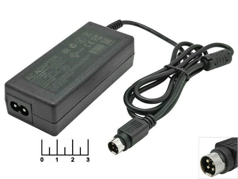 Блок питания 12V 5A AC-N283-A импульсный (4pin) без шнура (восьмерка) (+2 и +4)