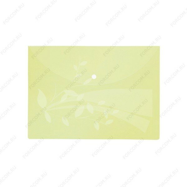 Папка конверт с кнопкой FlexOffice А4 (340x240мм), 0,12 мм, желтая (FlexOffice FO-CBF02 YELLOW)