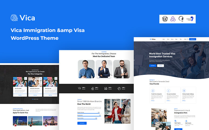Подарочный сертификат на Шаблон для сайта Вордпресс с демоконтентом Vica - Immigration & Visa WordPress Theme