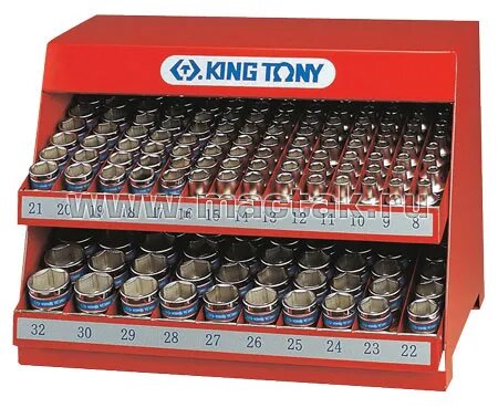 4072MR Стенд с торцевыми головками 1/2", 8-32 мм, серия 4330М, 172 предмета KING TONY 4072MR