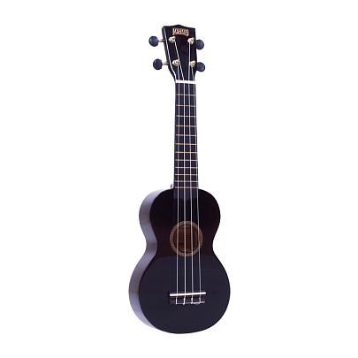 Mahalo MR1BK Укулеле сопрано с чехлом, корпус - сенгон, гриф - габон, накладка на гриф махагони, струны Aquila Super Nylgut, цвет - Black, матовая, серия Rainbow