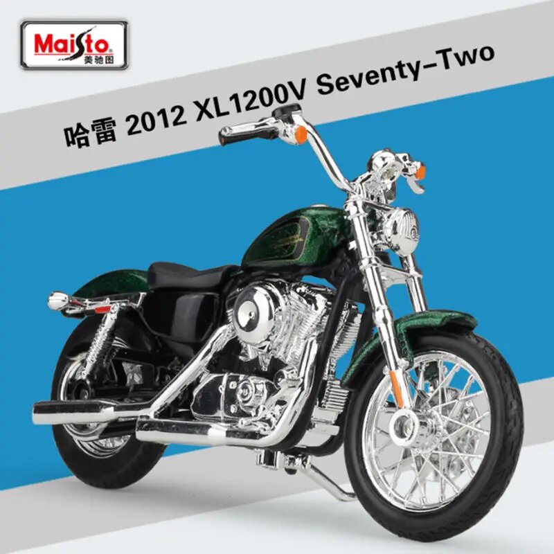 Maisto Harley-Davidson XL1200V Seventy-Two, 1:18, зеленый
