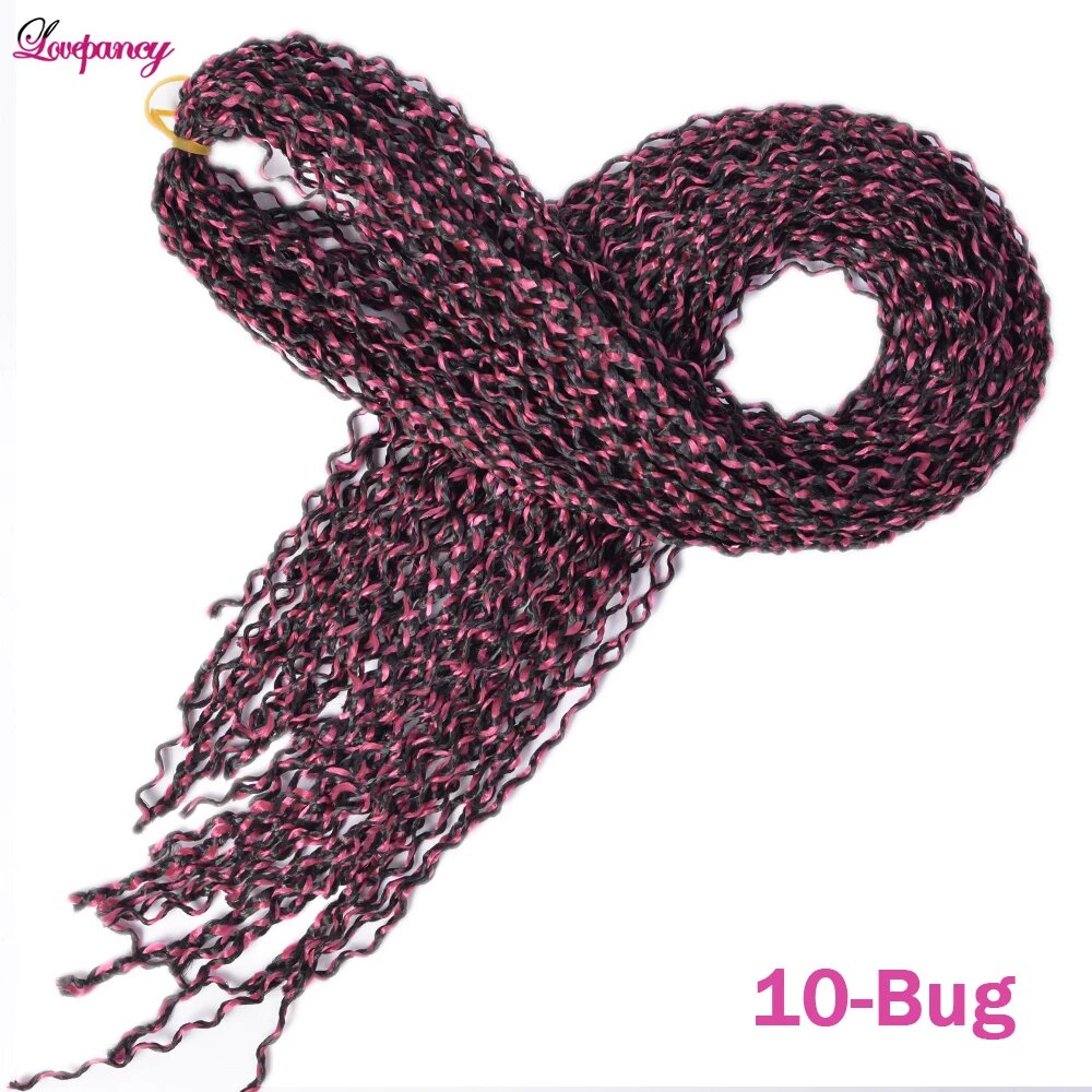 Синтетические косички Lovepancy Зизи белые/черные 28 дюймов Curly 10 Bug
