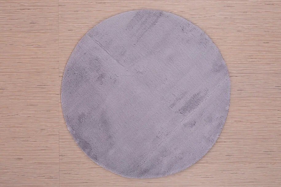 Ковер Круглый на пол в спальню в гостиную 80х80 см светлый однотонный ворс 25 мм шегги 335464 KoverVDom