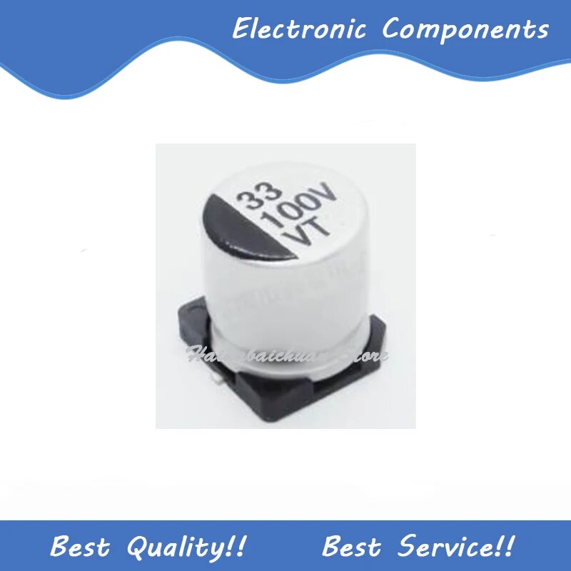 10 шт./партия, Алюминиевые Электролитические Конденсаторы 100V33UF 10,5 В, 33 мкФ/100 в