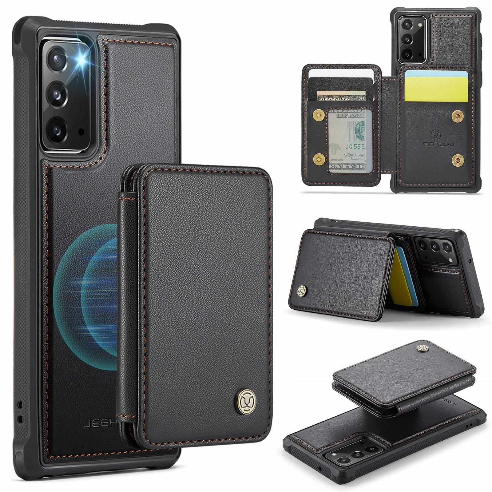 JEEHOOD Кожаный деловой чехол для Samsung Galaxy Note 20 (Самсунг Галакси Нот 20 ) с RFID-блокировка и Держатель магнитной карты и подставкой Функция