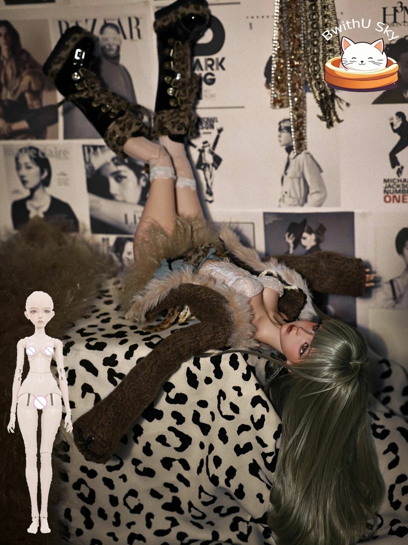 BwithU Sissie Bjd 1/4 обнаженная кукла с нормальной кожей, без макияжа, без аксессуаров