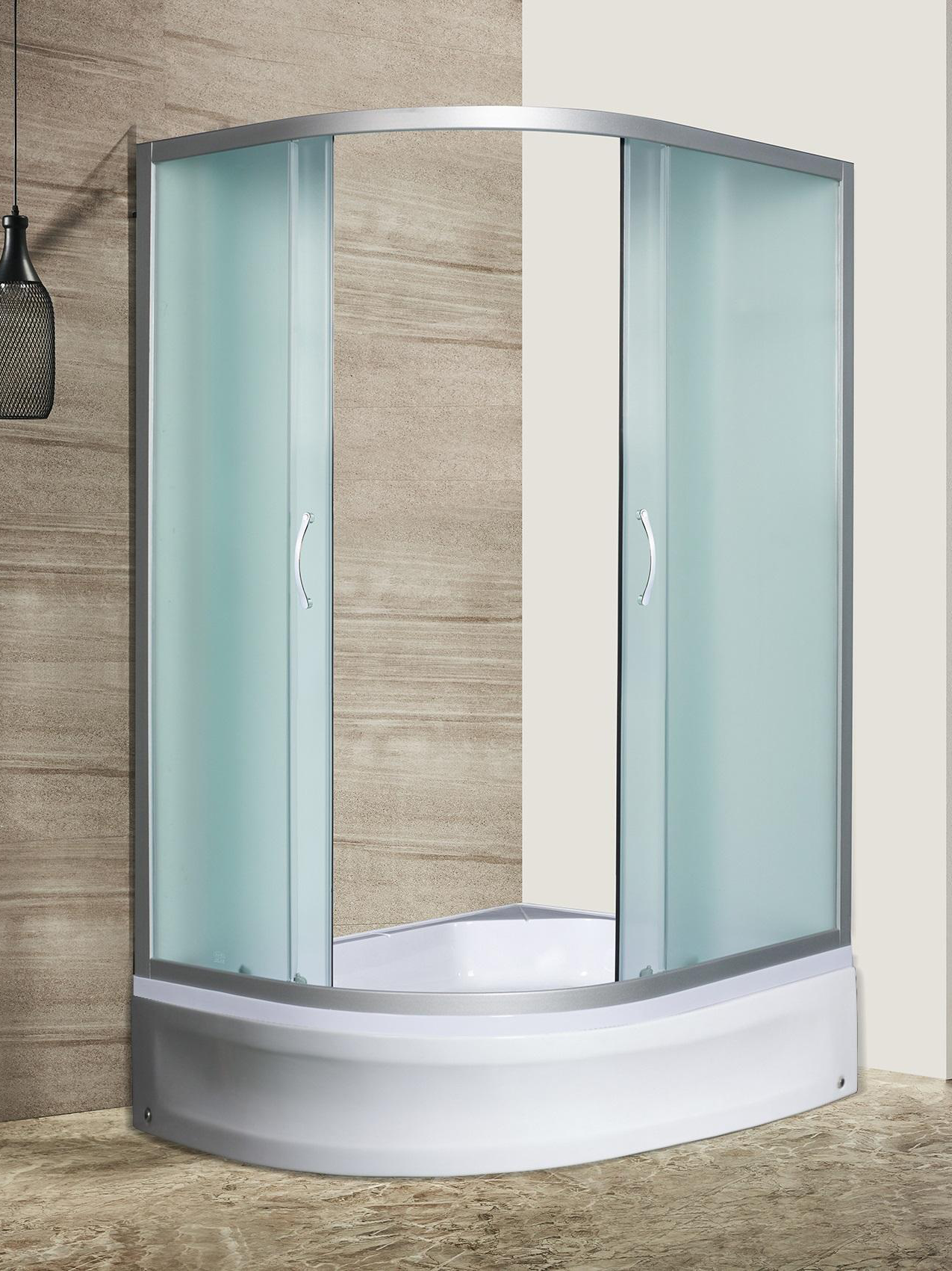 Душевой уголок River Don 100/80/24 MT R с поддоном, стекло матовое, профиль хром