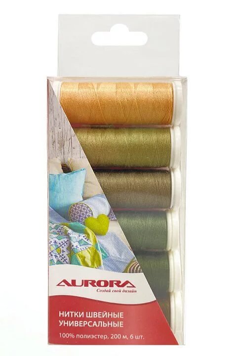 Нитки Aurora Talia №120, 6×200 м, AU-2614, Хвойный лес