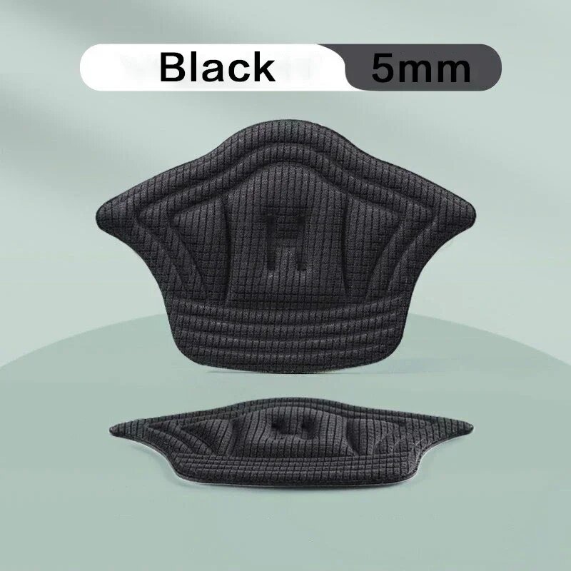 2 шт. стельки, накладные накладки на пятку для спортивной обуви, регулируемый размер, противоизносные подушечки для ног, подушка, вставка, стелька, защита пятки, задняя наклейка Черный, Black 5mm