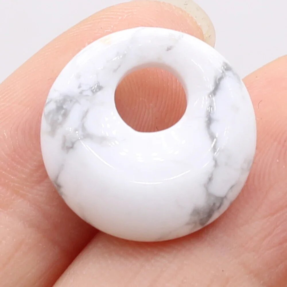 Бусины из натурального камня 18 мм Белый, White stone