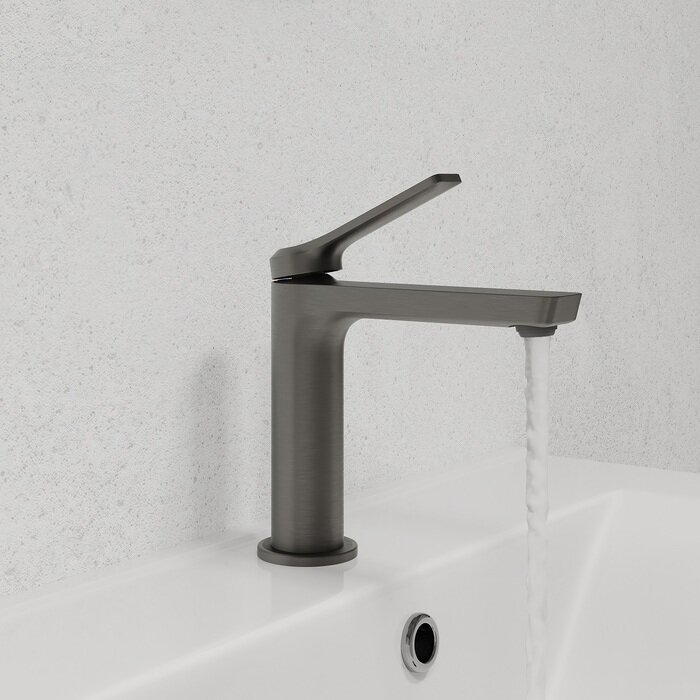 Смеситель для раковины и умывальника IDDIS Parker PARGM00i01 матовый графит, силиконовый аэратор