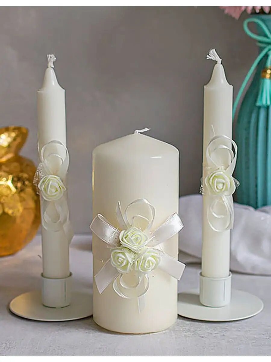Семейный очаг на свадьбу свечи свадебные для молодоженов домашний очаг, набор 3 свечи