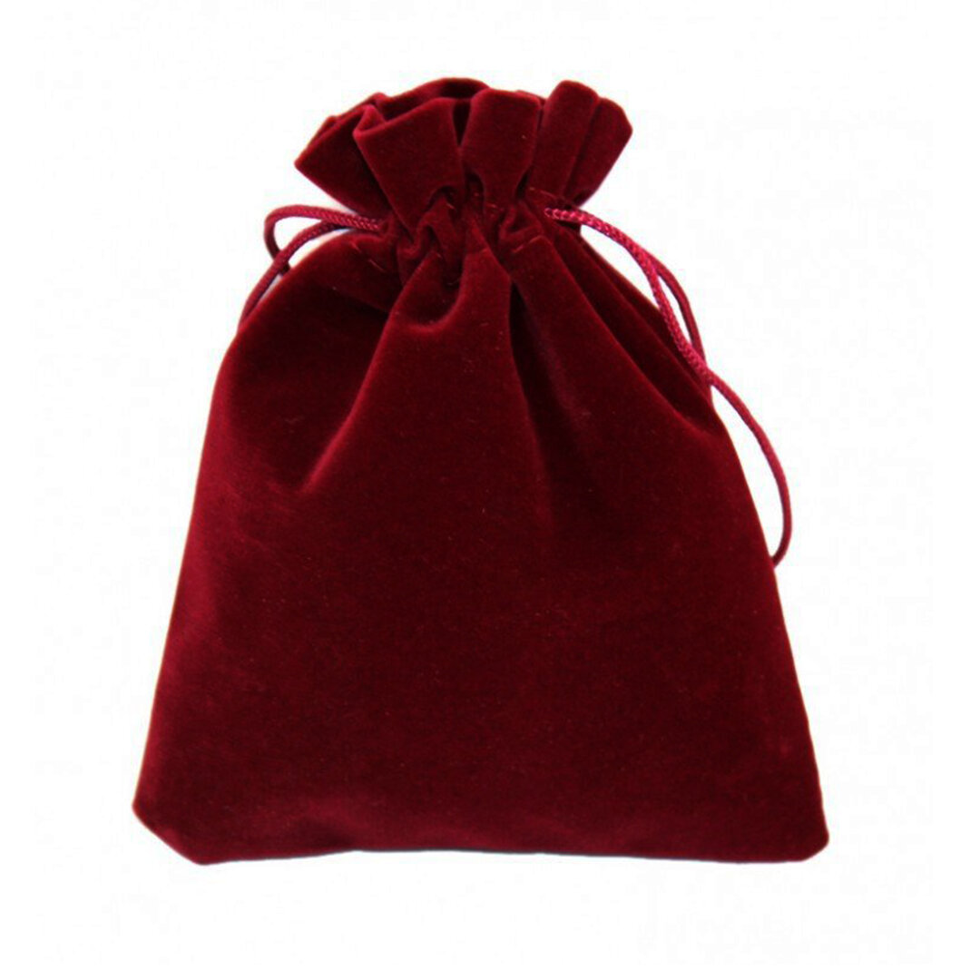 Бархатный подарочный мешочек бордовый прямоугольный маленький (размер 9 на 7 см.), 1 шт.