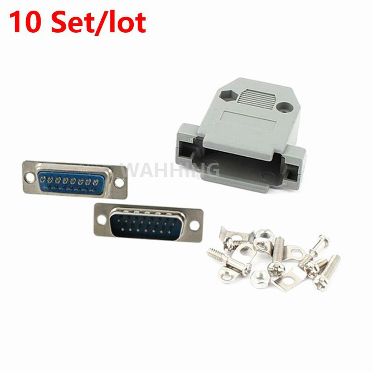 10 шт. DB15 VAG последовательный порт разъем 15-контактный штекерный разъем D-Sub 15-контактный медный адаптер с пластик