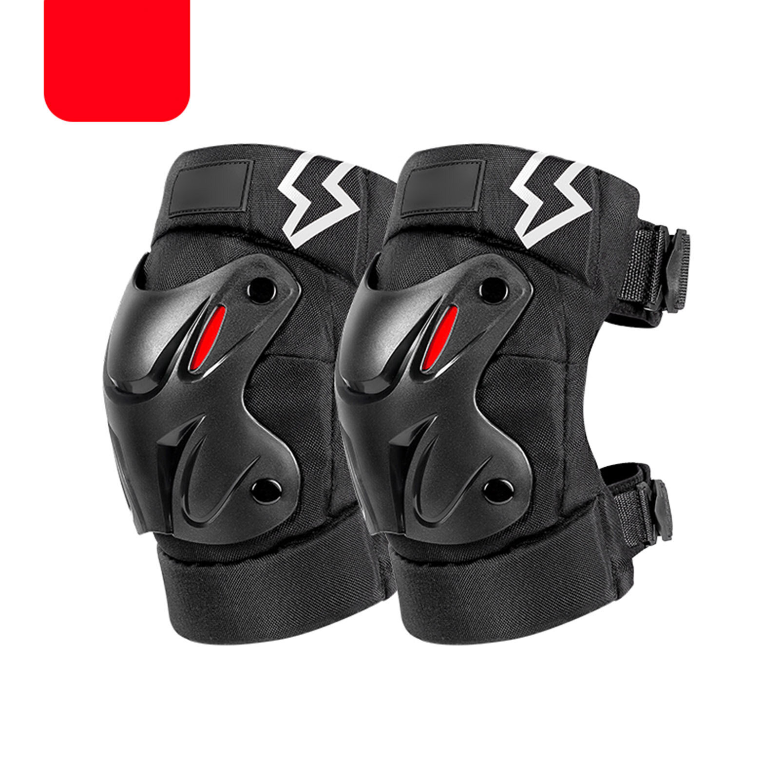 Мотоциклетные наколенники, комплект из 2 штук, защита коленей со светоотражающими элементами, удобная и дышащая экипировка для безопасной езды.