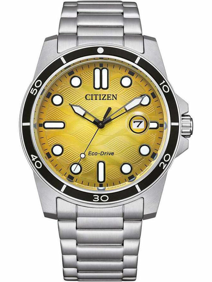 Наручные часы CITIZEN Eco-Drive, оранжевый, желтый, серебряный, черный — фото 1