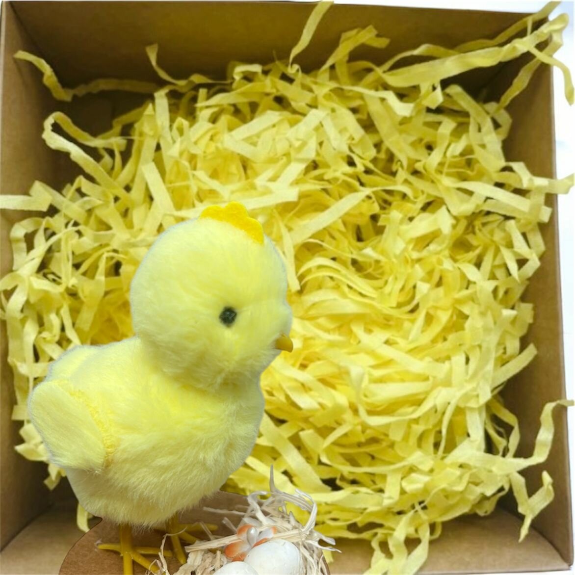 Бумажный наполнитель желтый 30 грамм для упаковки для детских подарков/ праздничная Пасхальная упаковка