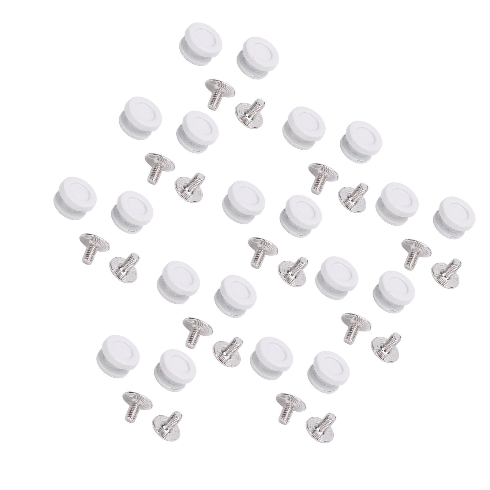 20 комплектов заклепок для шнурков 9x5 мм, люверсы, кнопки 2,5x5,5 мм, крестообразные винты, комплект застежек для шнурков, белый цвет