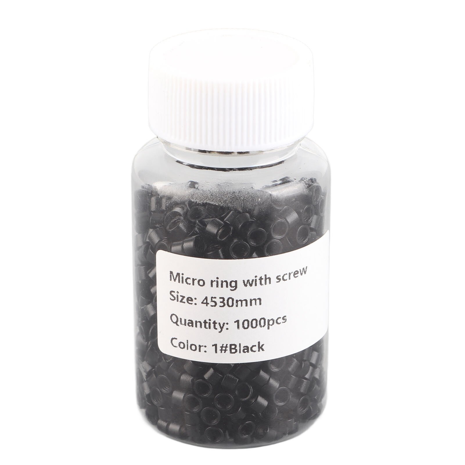 1000pcs Aluminum Micro Links Rings Beads Screw Micro Rings Hair Extension Tool Black