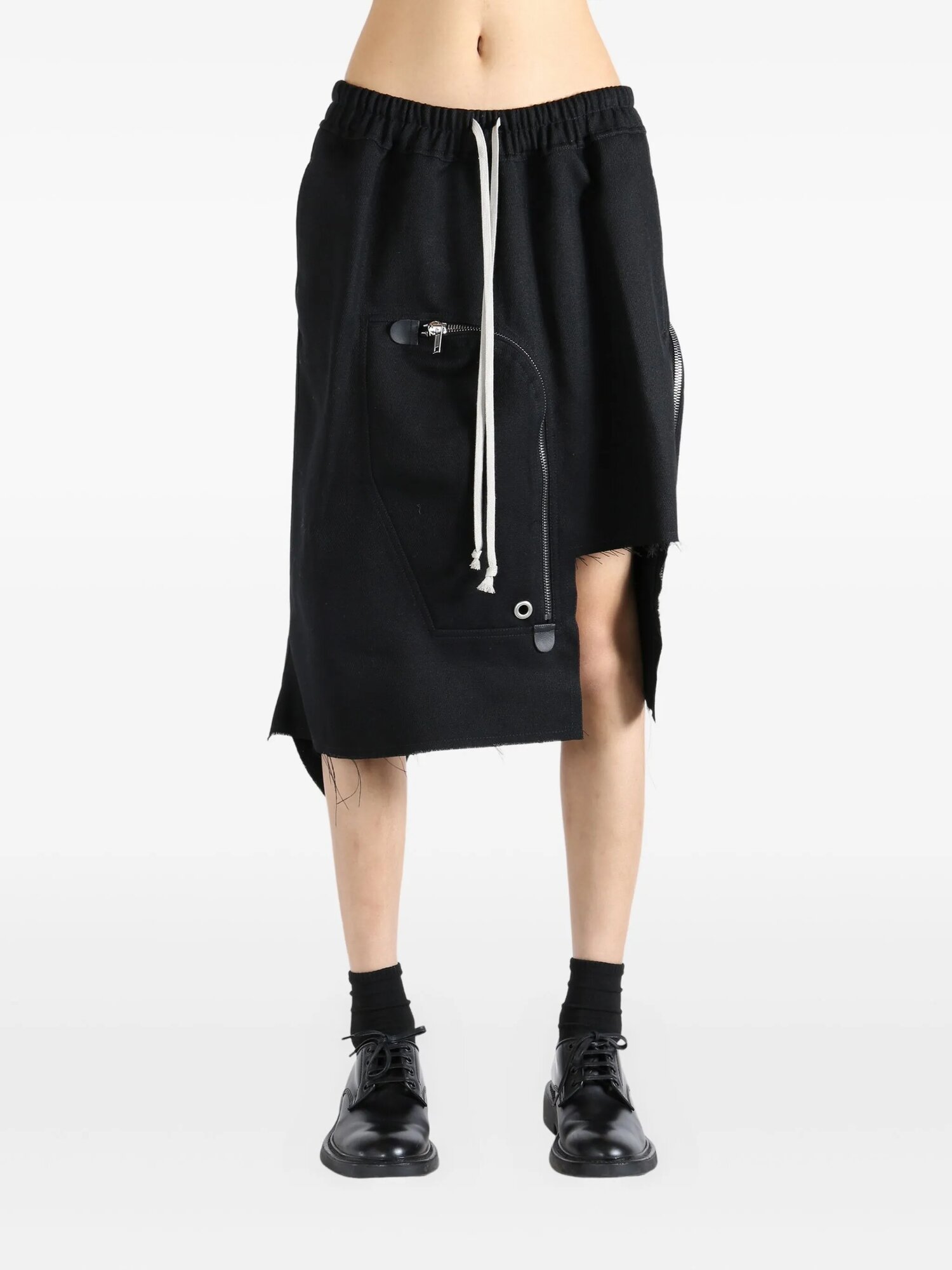 Юбка Rick Owens Dracca drawstring asymmetric mini skirt, размер 38 — фото 1
