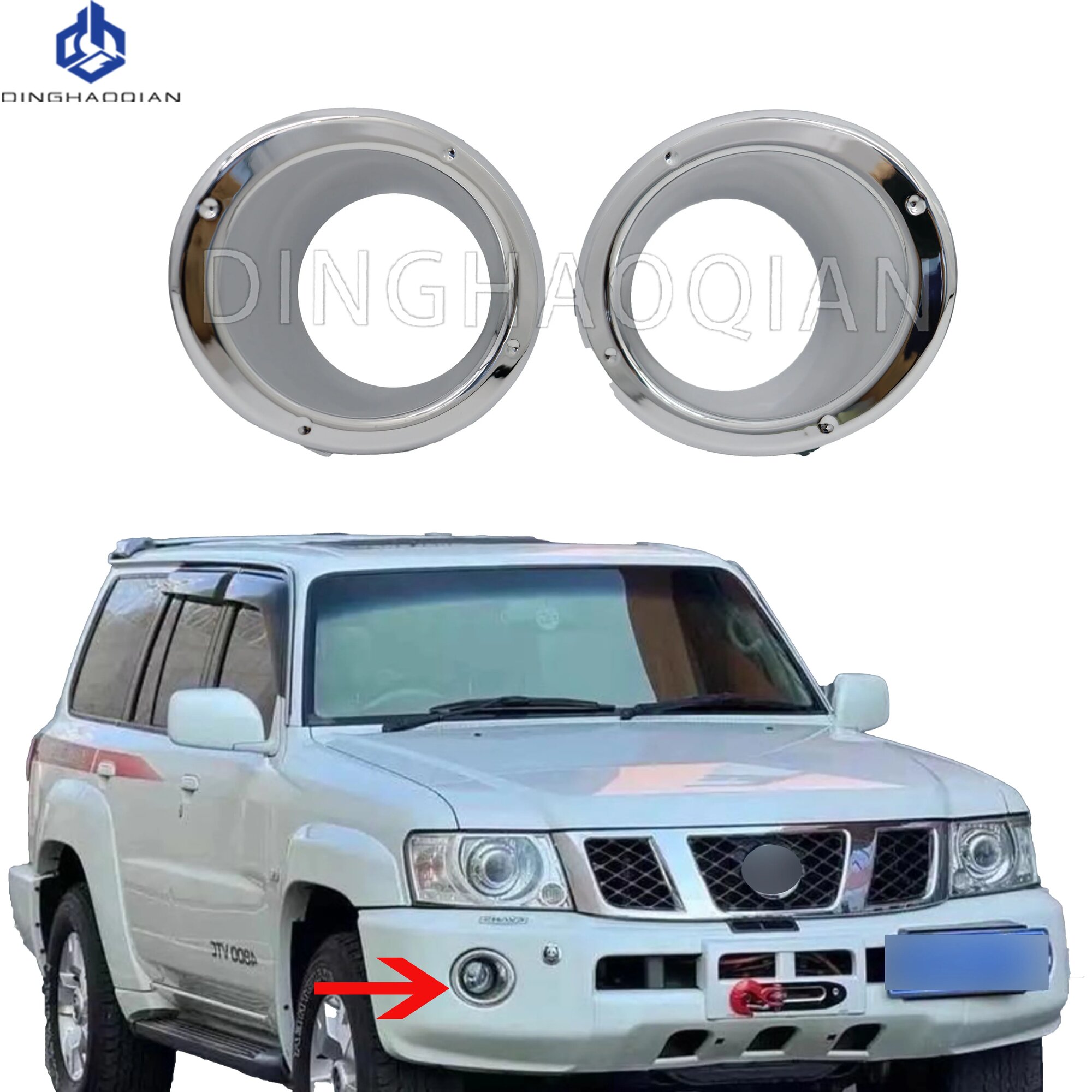 Автомобильная передняя противотуманная фара, нижний бампер, противотуманная фара, решетки, безель, подходит для Nissan Patrol Y61 2005 2006 2007 2008 2009