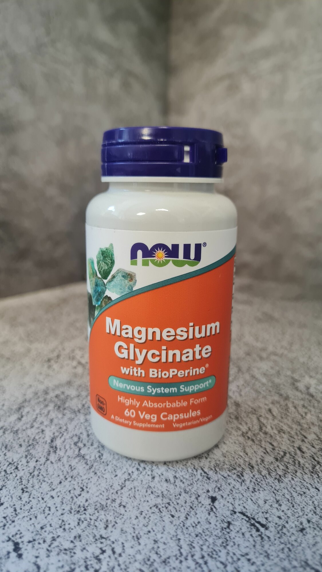 Магния глицинат NOW Foods, без ГМО, поддержка нервной системы, 60 штук