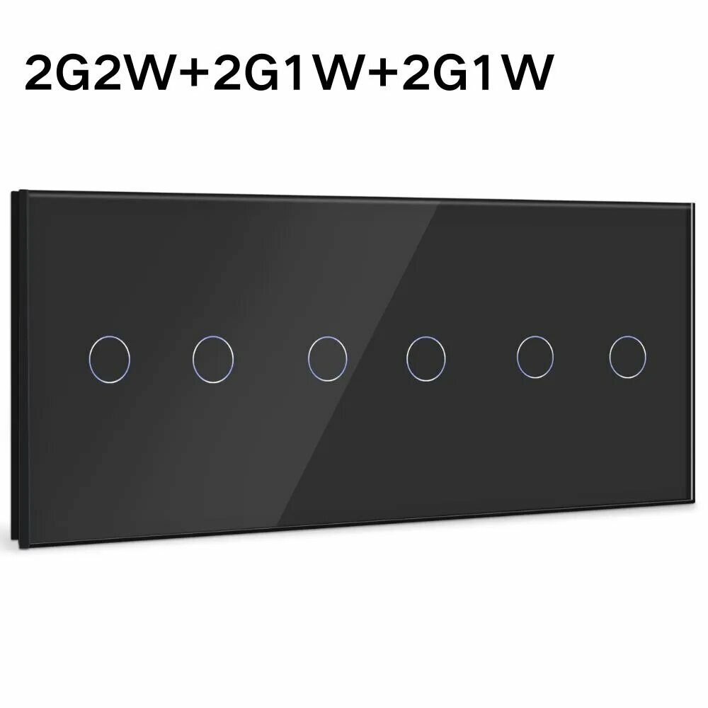 Сенсорный Проходной выключатель 3 поста 6 клавиша (2Проходной +2+2)